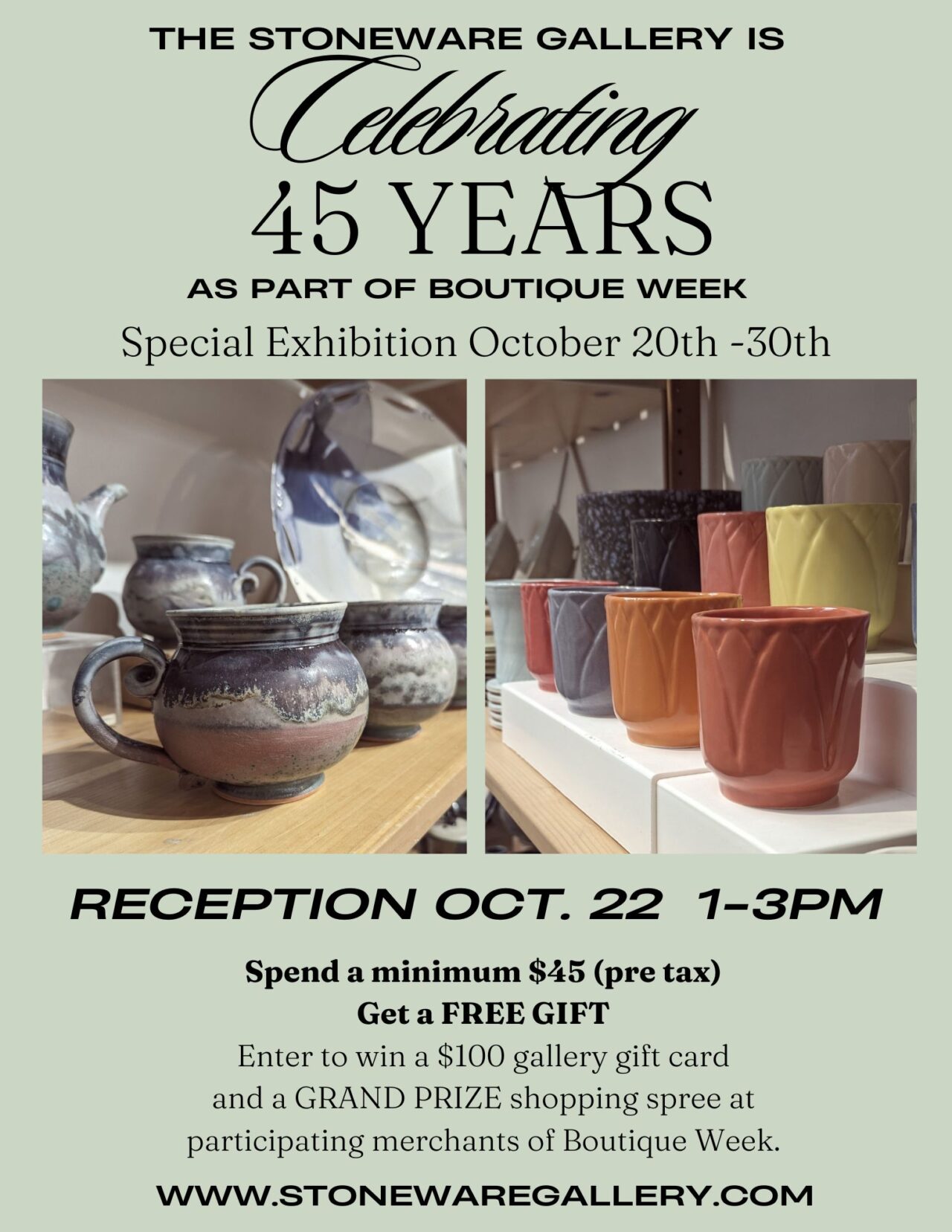 45th Anniversary celebration – The Stoneware Gallery